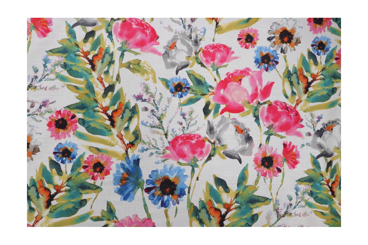 7.63 Yards Kelly Ripa Home Flower Mania Printed Cotton Drapery Fabric ...