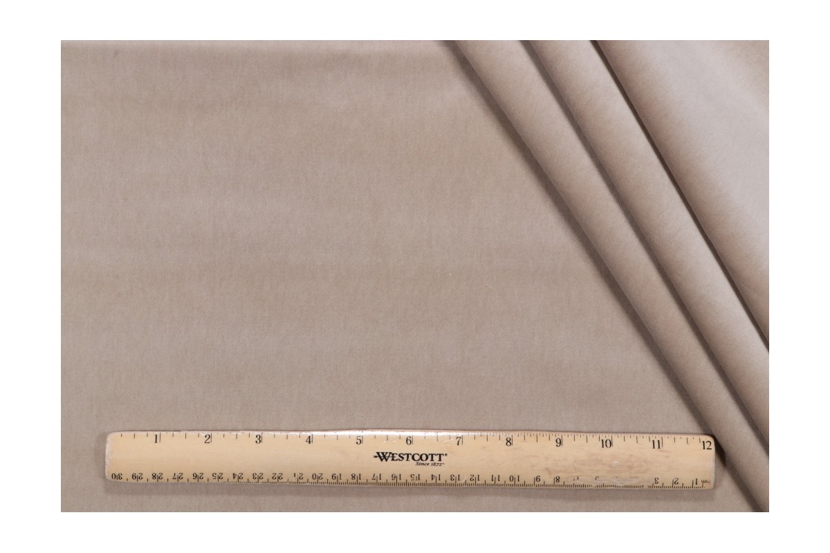 Solid Velvet Upholstery Fabric in Fawn