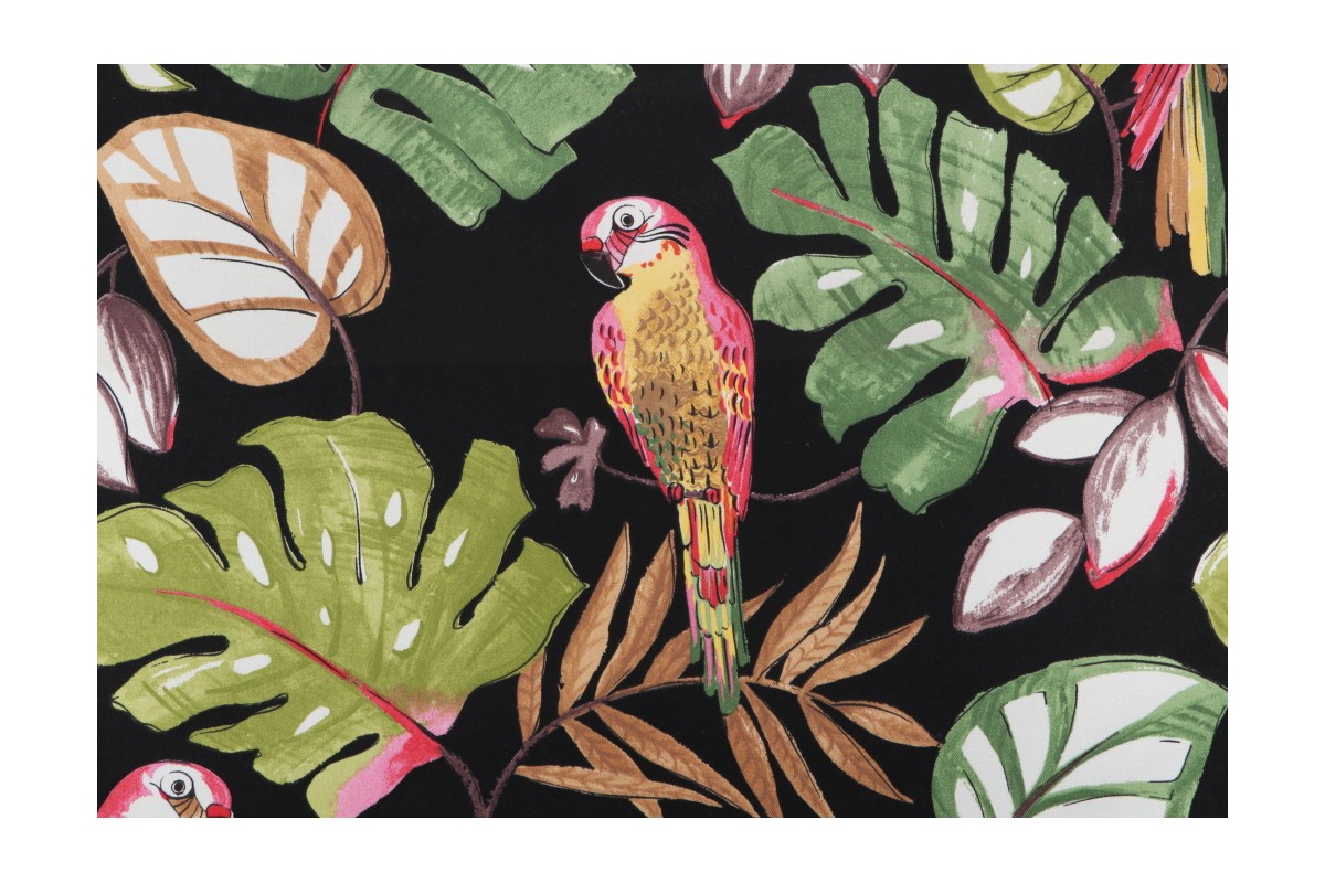 Parrot Printed Acrylic Outdoor Fabric in Black