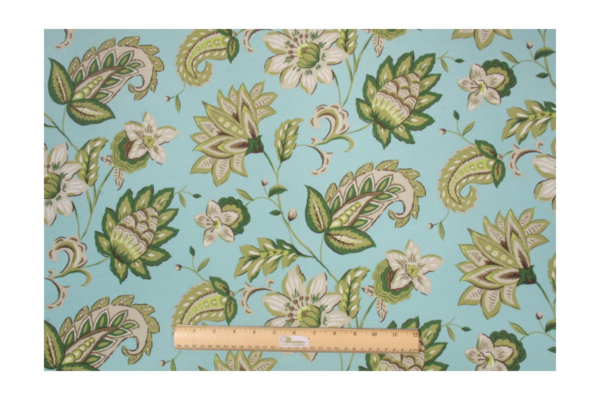 Marisol Printed Poly Outdoor Fabric in Mist