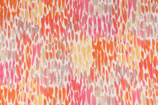 Kelly Ripa Home Make It Rain Printed Polyester Outdoor Fabric in Coral