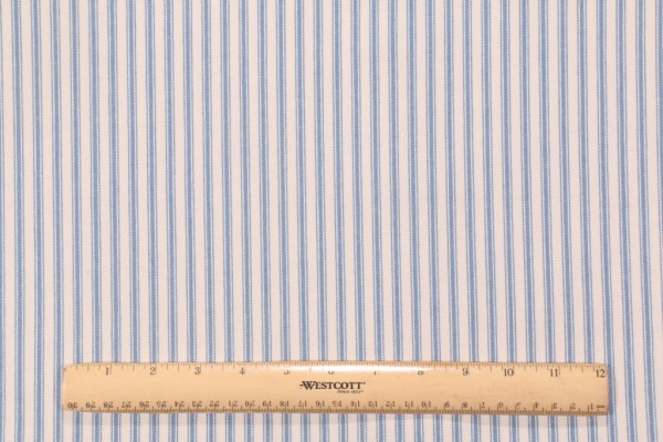 Waverly Classic Ticking Woven Cotton Drapery Fabric in Denim