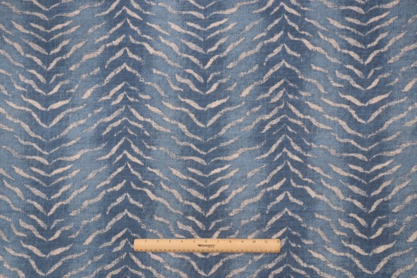 P Kaufmann Ruolan Printed Cotton Blend Drapery Fabric in Persian Blue