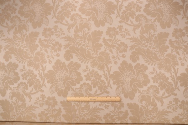12.38 Yards Damask Decorator Fabric in Antique Beige