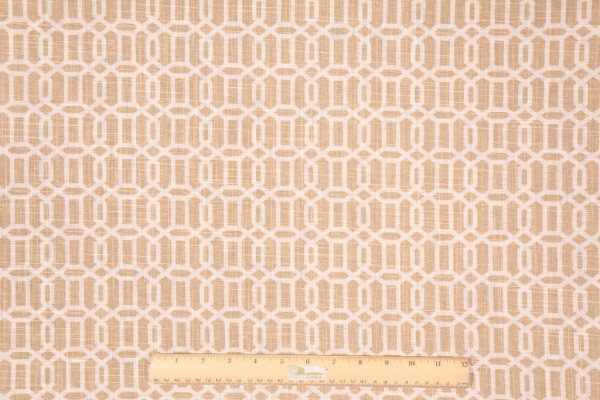 7 Yards Mill Creek Printed Linen Blend Drapery Fabric