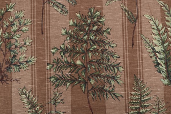 Thibaut Sylvan F99021 Printed Cotton Drapery Fabric in Green and Brown